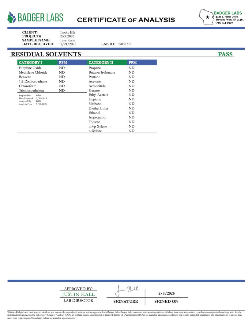 THCa Live Resin – Lucky Elk